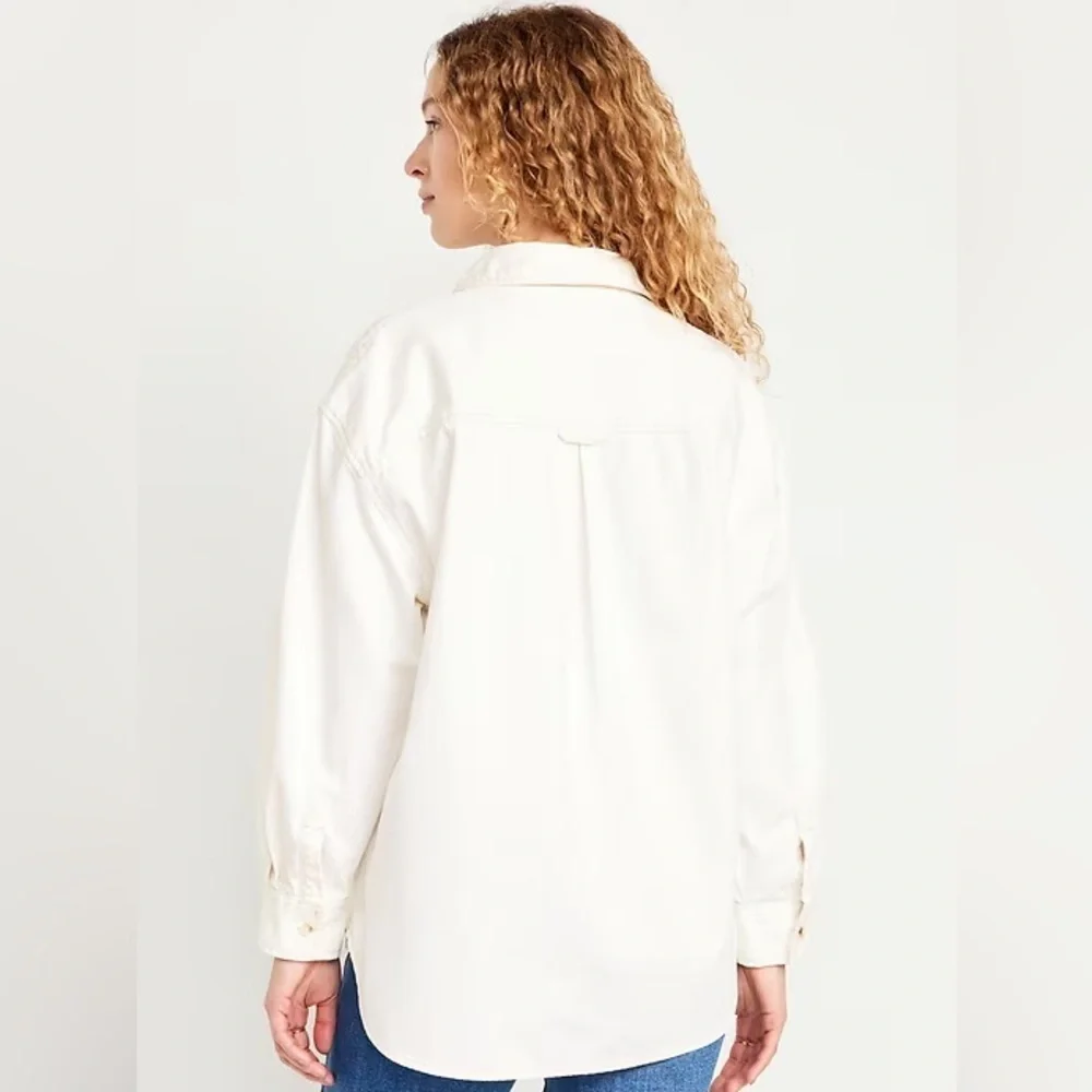 Old Navy | Tops | Nwt Old Navy Boyfriend Buttondown Jean Tunic In Cream ...
